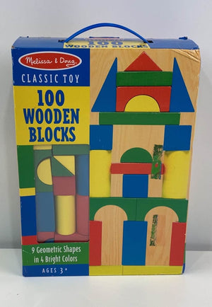 Melissa & Doug Wooden Building Blocks Set