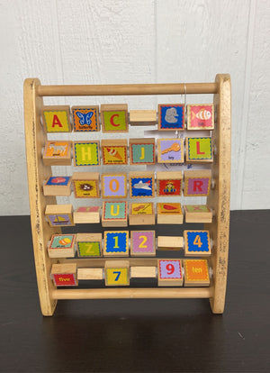 Educo Naturally Fun ABC Wooden Alphabet Numbers Abacus Stand Education