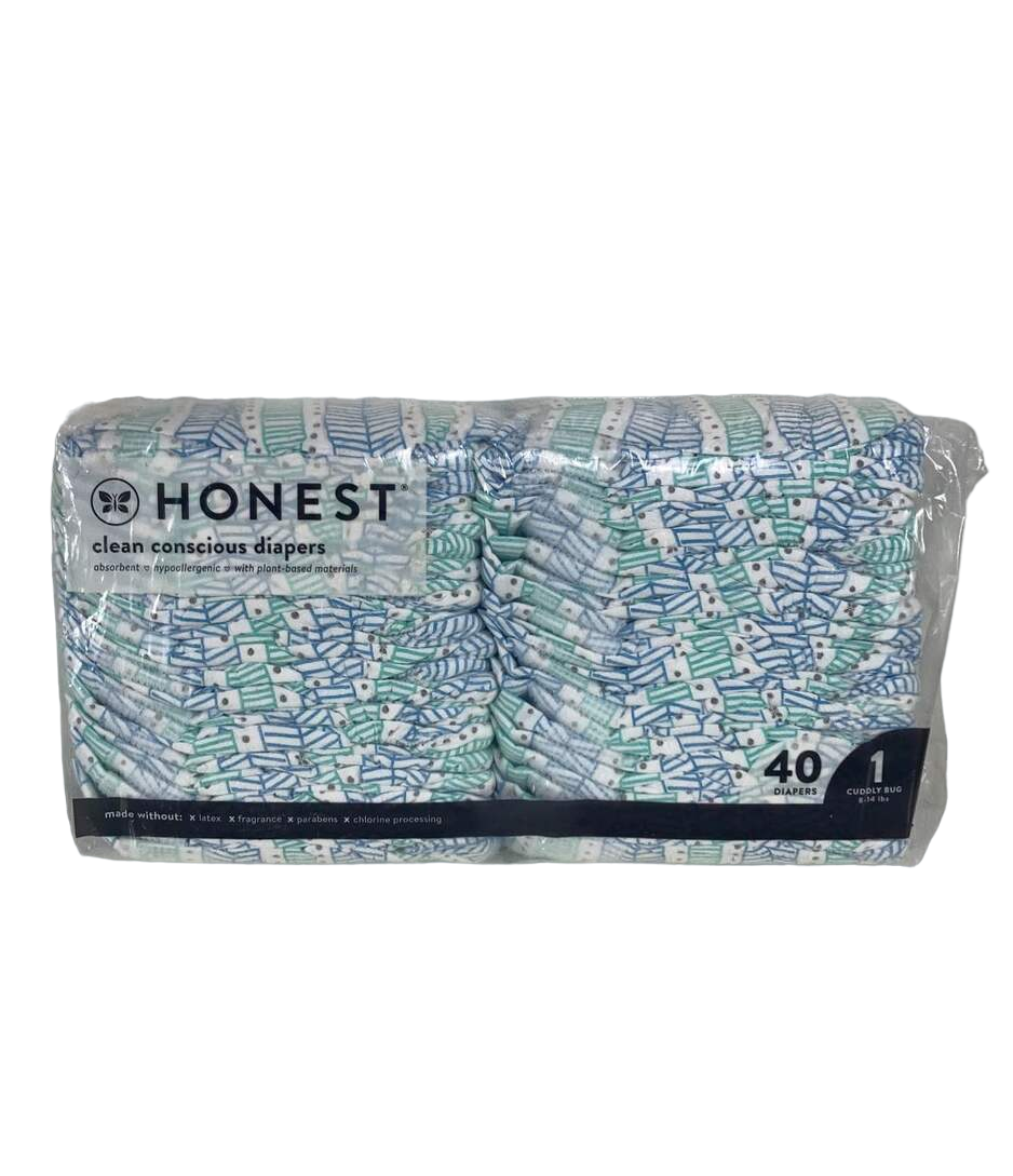 Honest Company Club Box Diapers, Size 1, 40 Count, Teal Tribal ...