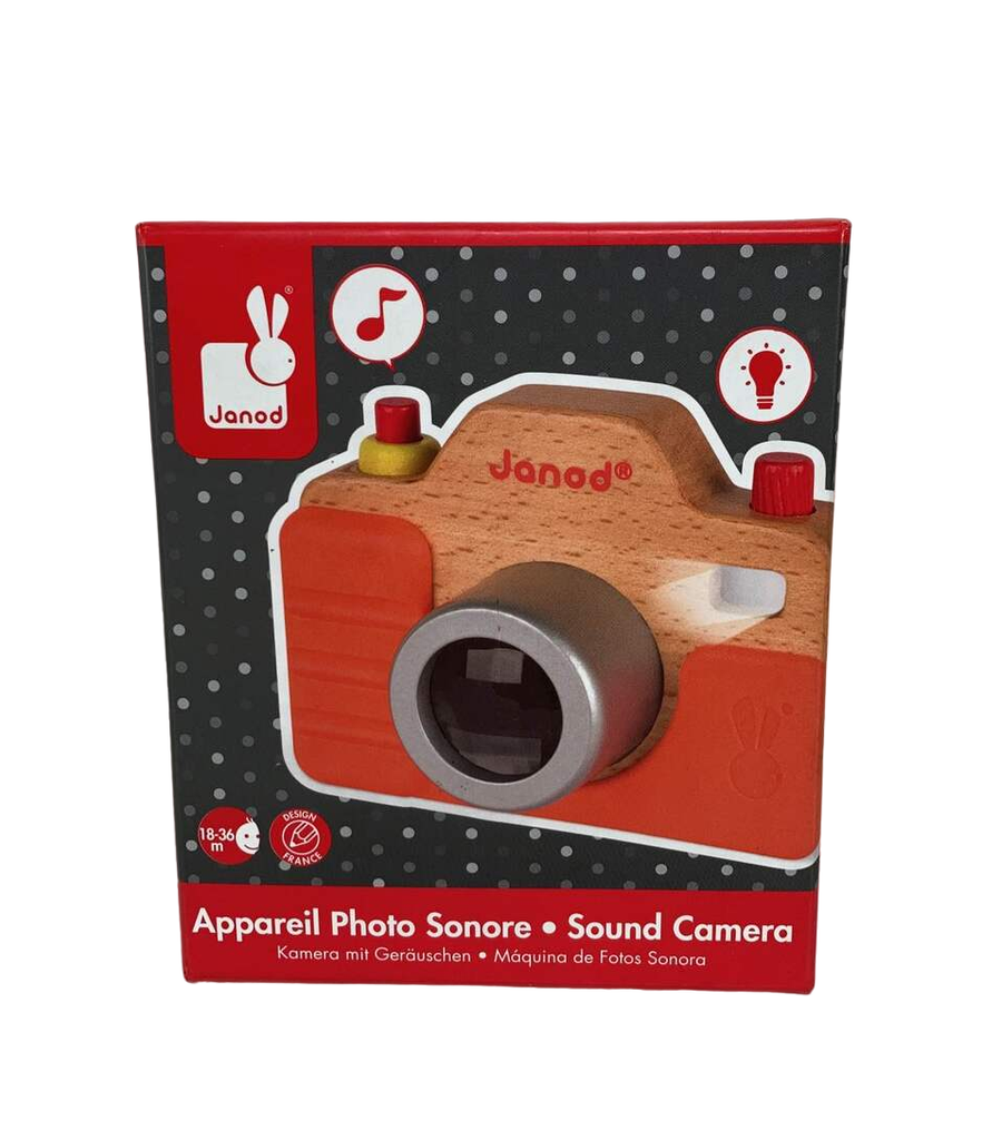 Janod Wooden Pretend Camera With Sound And Flash
