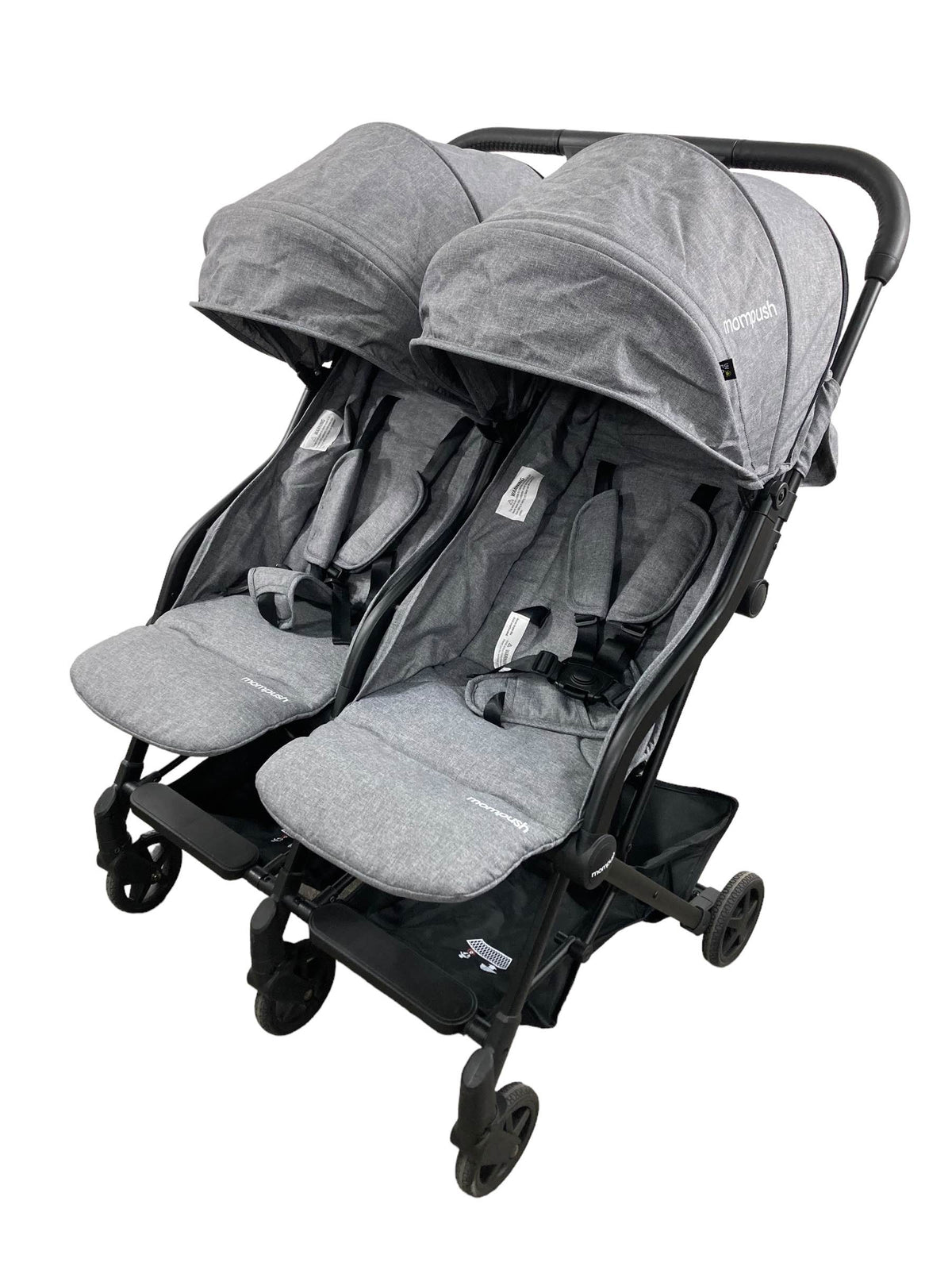 Mompush Lithe Double Stroller, Grey, 2021 — GoodBuy Gear