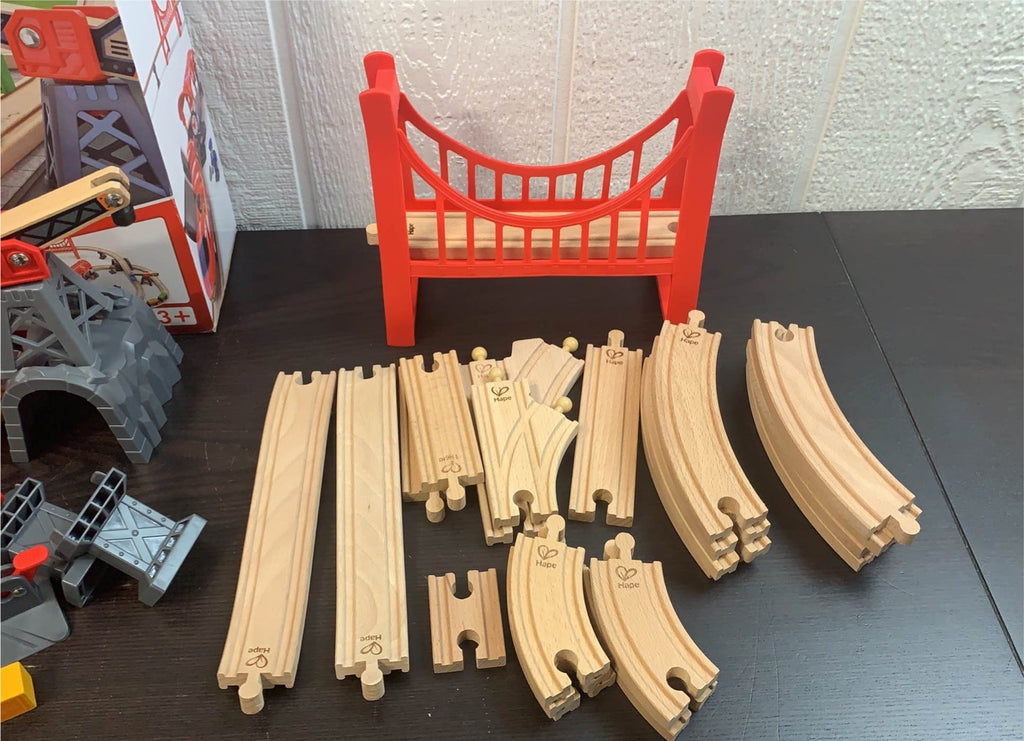 Hape Wooden Busy City Train Rail Set