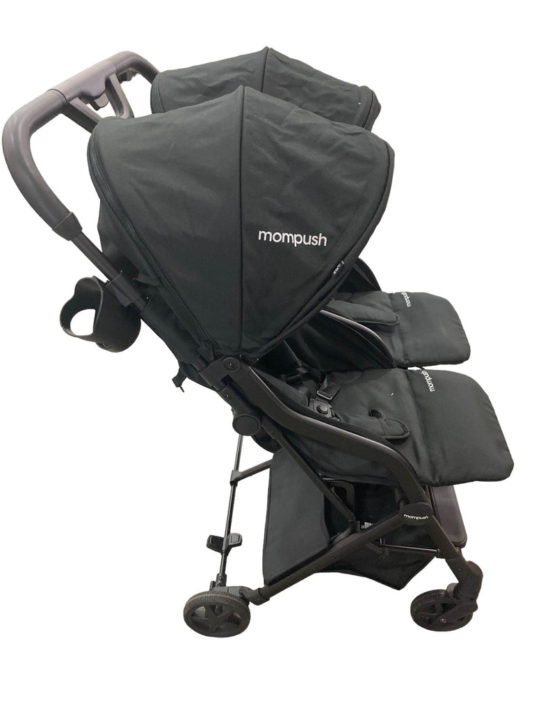 Mompush Lithe Double Stroller, Black, 2021