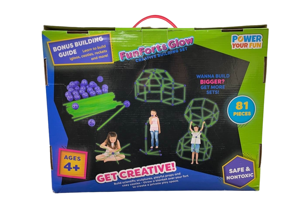 Power Your Fun Fun Forts Glow Fort Building Kit, 81 Pieces