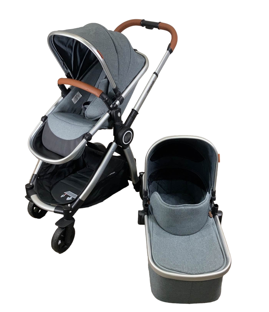 Mompush Ultimate 2 Baby Stroller, 2021, Grey with Silver Frame