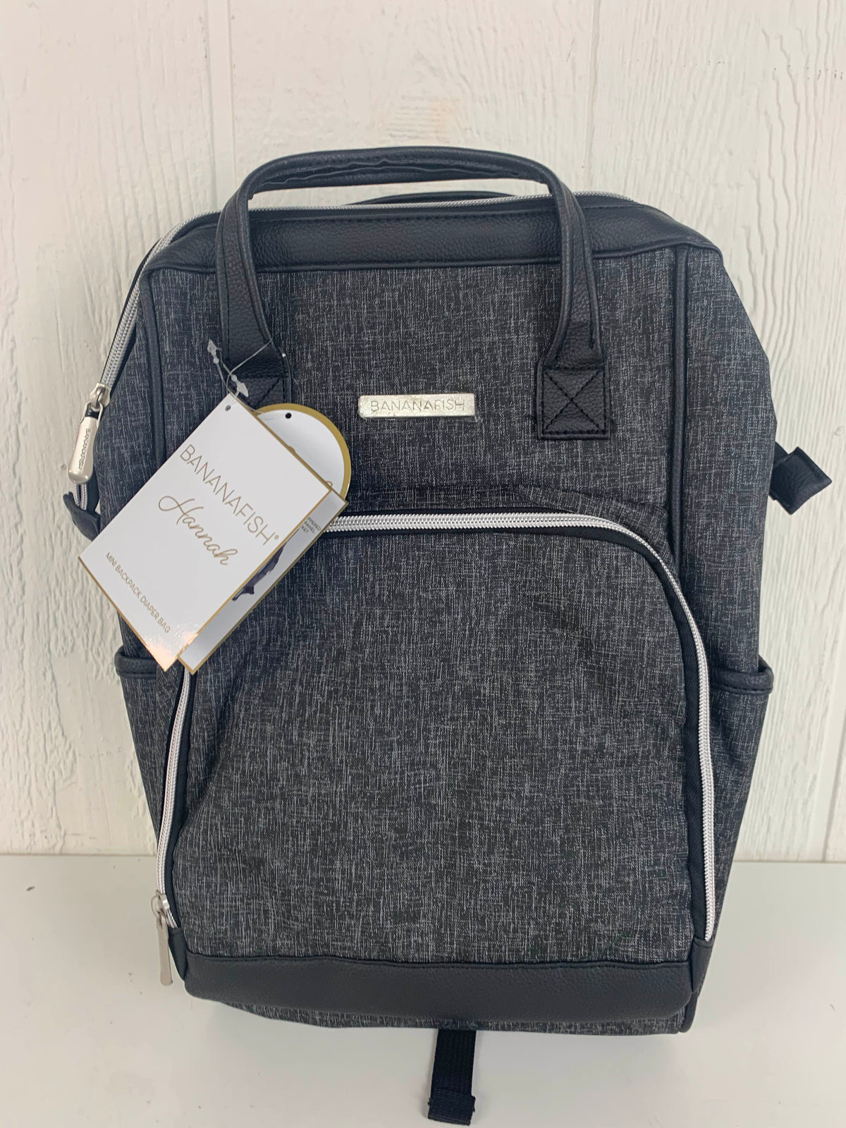 Bananafish Mini Backpack Diaper Bag, Dark Grey Crosshatch — GoodBuy Gear