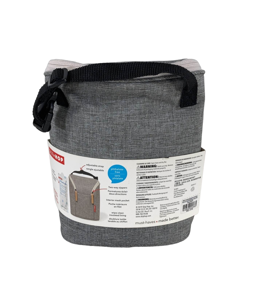 Skip Hop Grab And Go Double Bottle Bag, Grey Melange