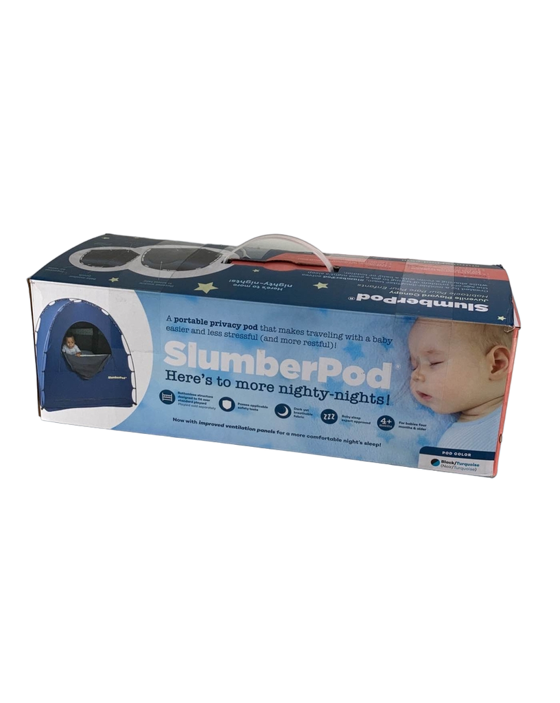 SlumberPod 2.0 Sleep Canopy, Black with Turquoise Accents