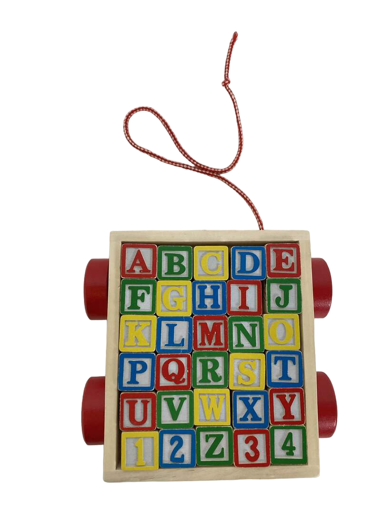 Melissa & Doug Classic ABC Block Cart Wood Toy