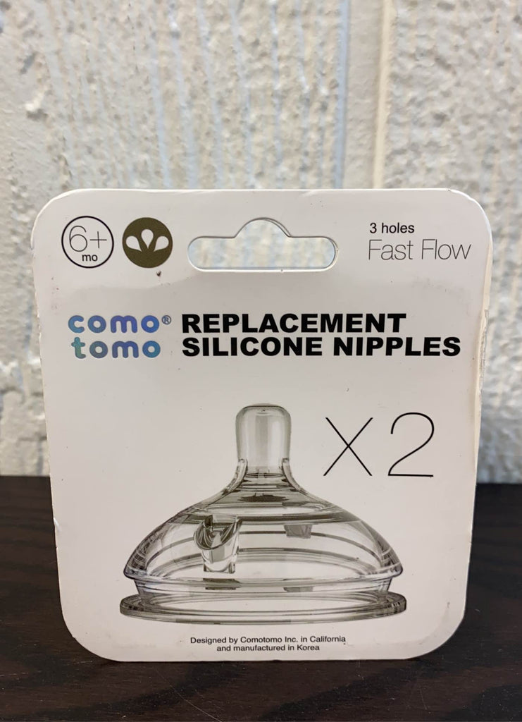 Comotomo Replacement Fast Flow Nipples, 2pk