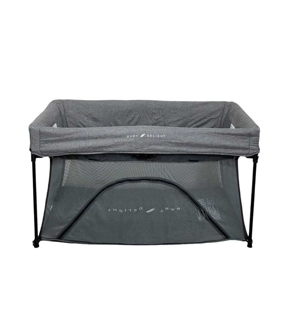 Baby Delight Nod Deluxe Portable Travel Crib, Charcoal Tweed — GoodBuy Gear