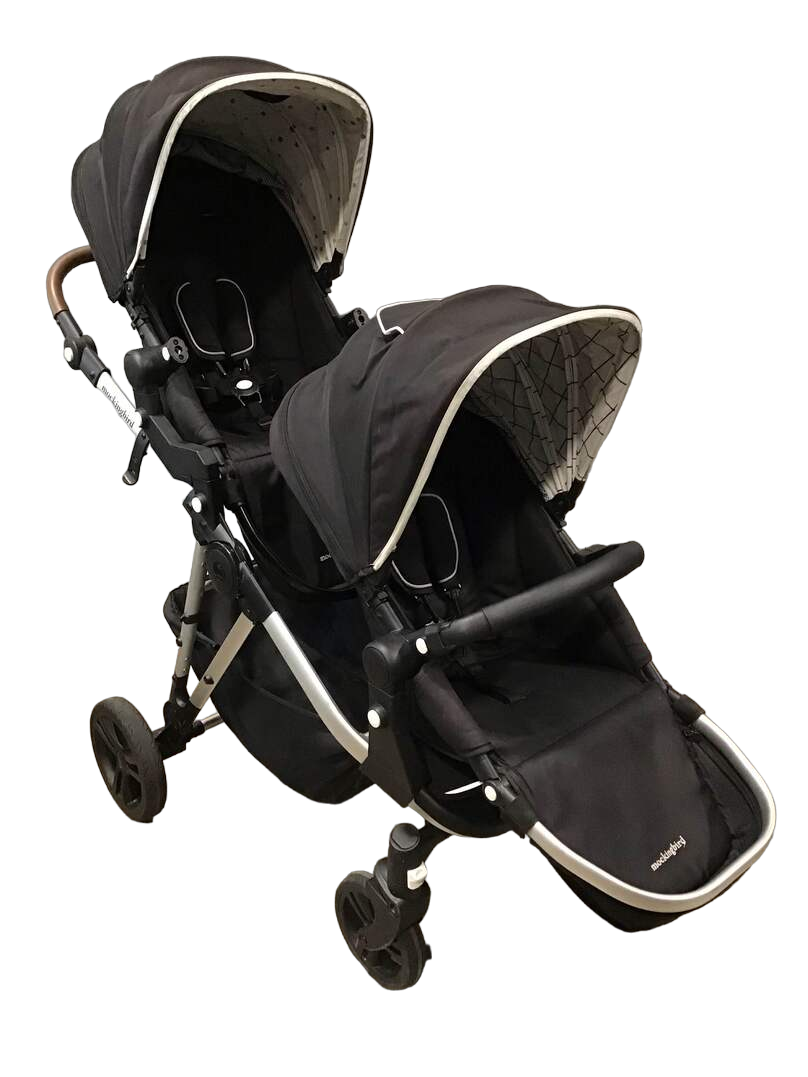 Mockingbird Double Stroller, 2021, Silver/Brown, Watercolor Drops And ...