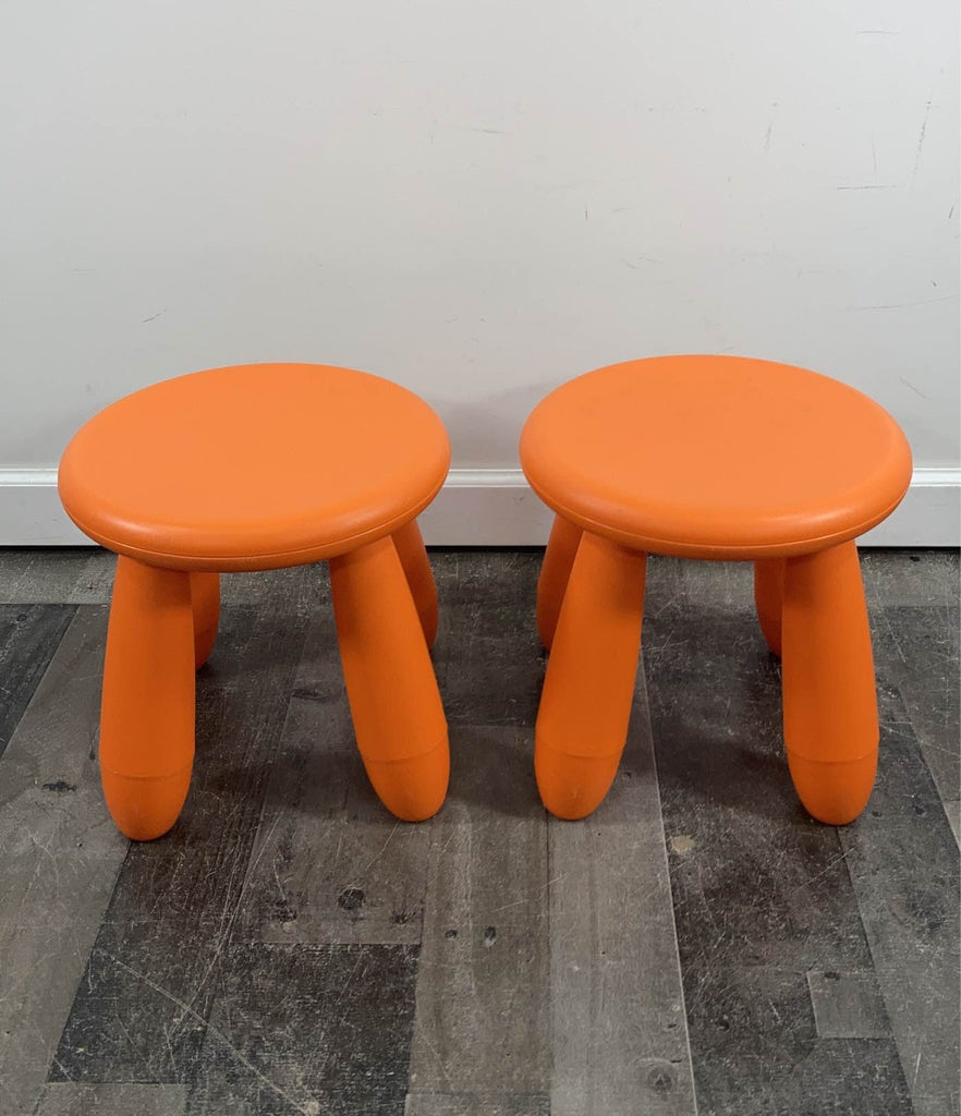 IKEA MAMMUT Children’s Stools, Orange