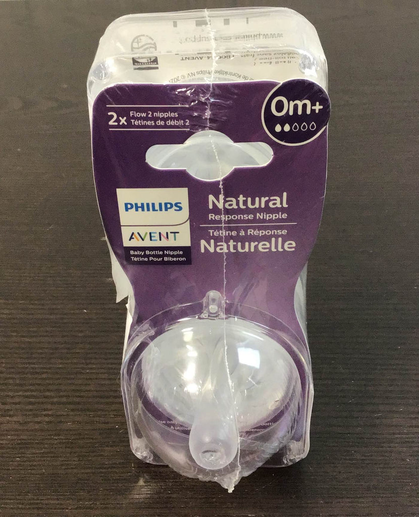 Philips Avent Natural Baby Bottle Nipples, Flow, 2 0m+, 4pk