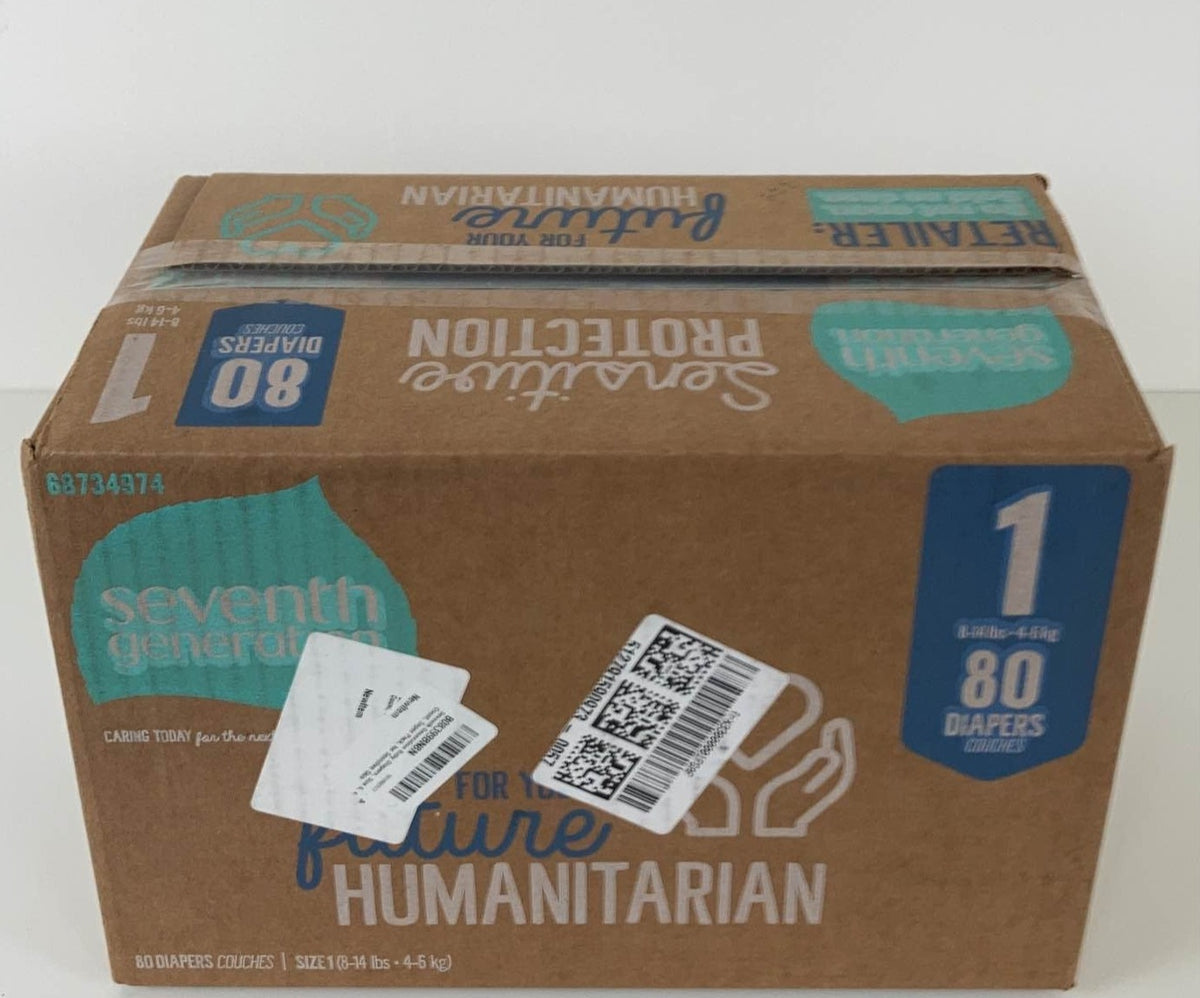 Seventh Generation Sensitive Protection Diapers, Size 1, 80 Count ...