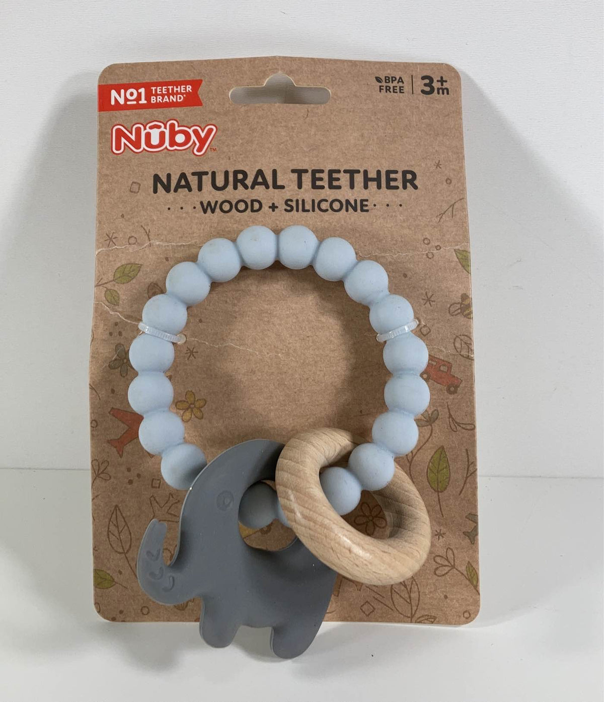 Nuby Wood And Silicone Teether, Elephant — GoodBuy Gear