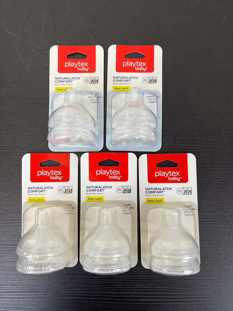 BUNDLE Playtex Nipples, Natural Latch Comfort Medium & Fast Flow