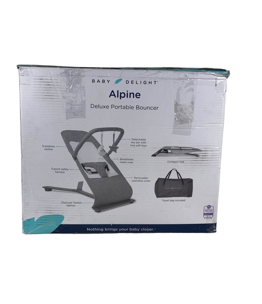 Baby Delight Go With Me Alpine Deluxe Portable Bouncer, Charcoal