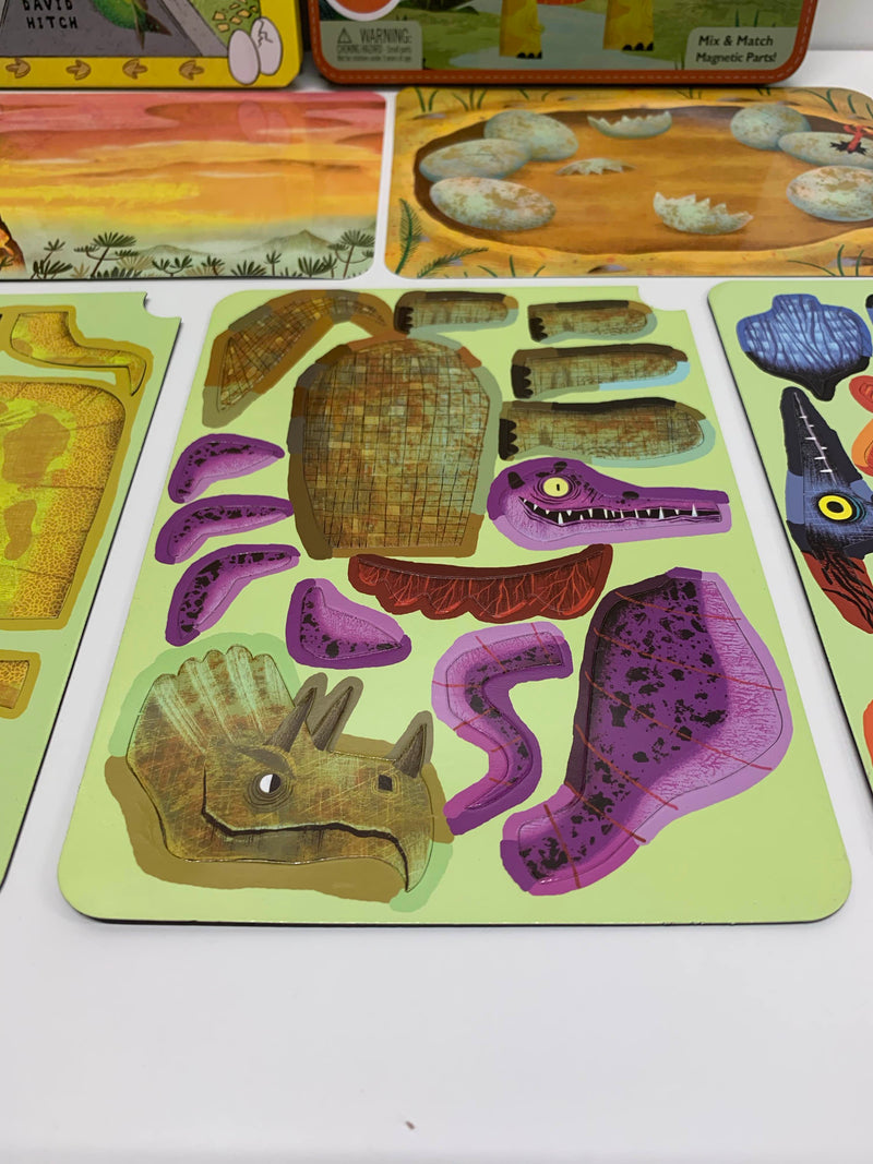 BUNDLE Dinosaurs, Make It! Book and Magnetic Toy Tin