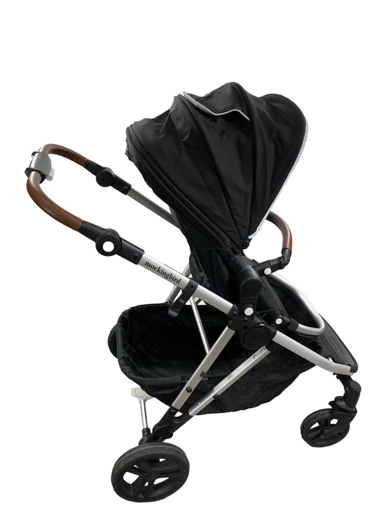 Mockingbird Single to Double Stroller, Silver with Penny Leather, Wind