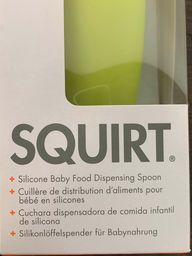 Boon Squirt Silicone Baby Food Dispensing Spoon, Green