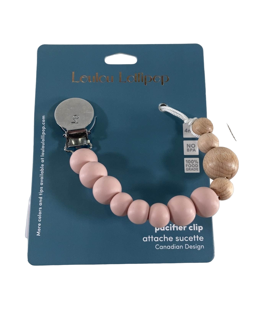 LouLou Lollipop Pacifier Clip, Colour Block, Dusty Rose — GoodBuy Gear