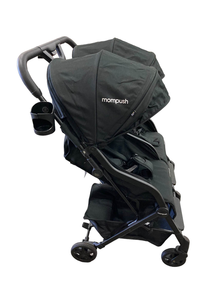 Mompush Lithe Double Stroller, Black, 2021