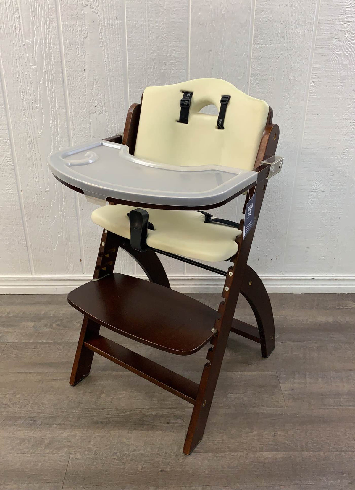 Abiie Beyond Junior Y Wooden High Chair, Mahogany/White — GoodBuy Gear