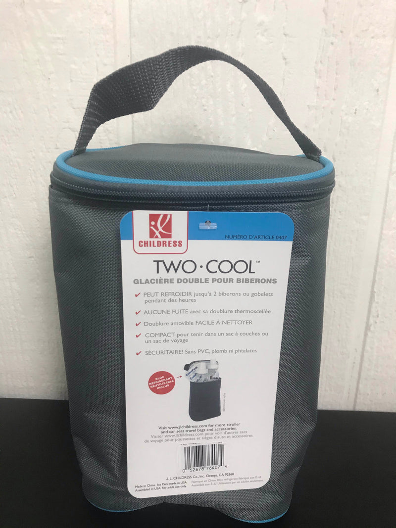 JL Childress TwoCOOL Double Bottle Cooler, Grey/Teal