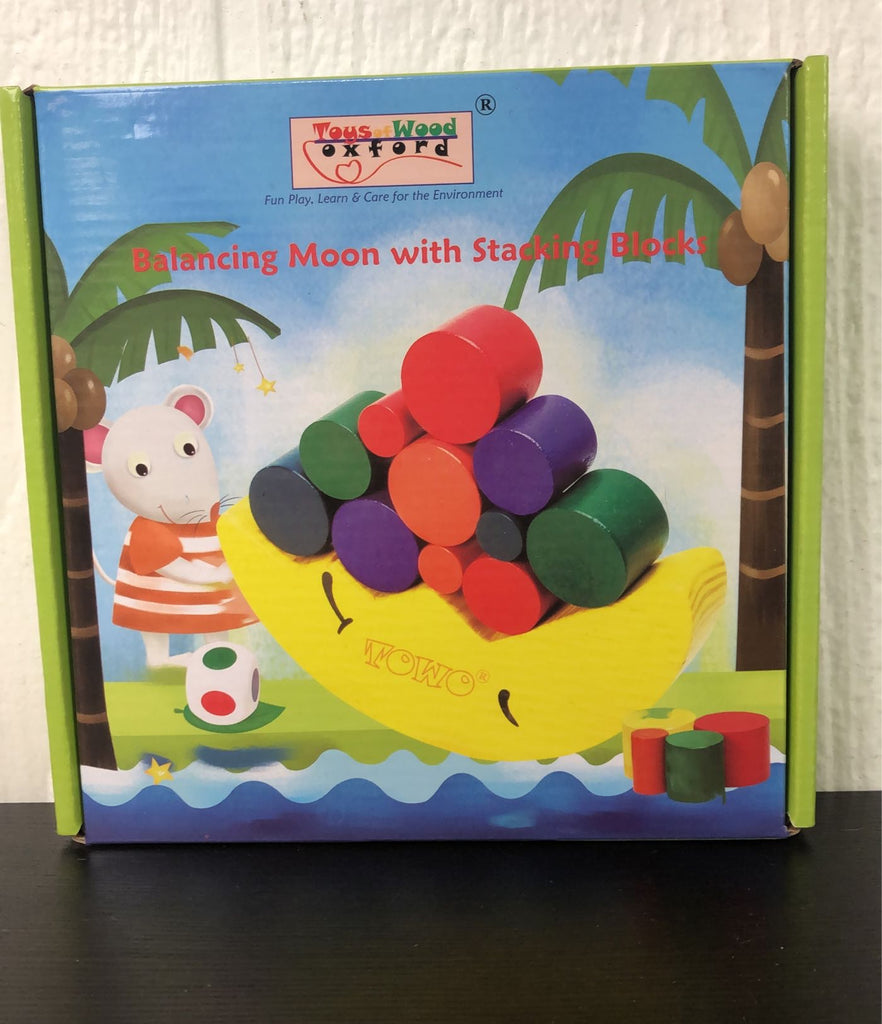 Toys Of Wood Balancing Moon With Stacking Blocks