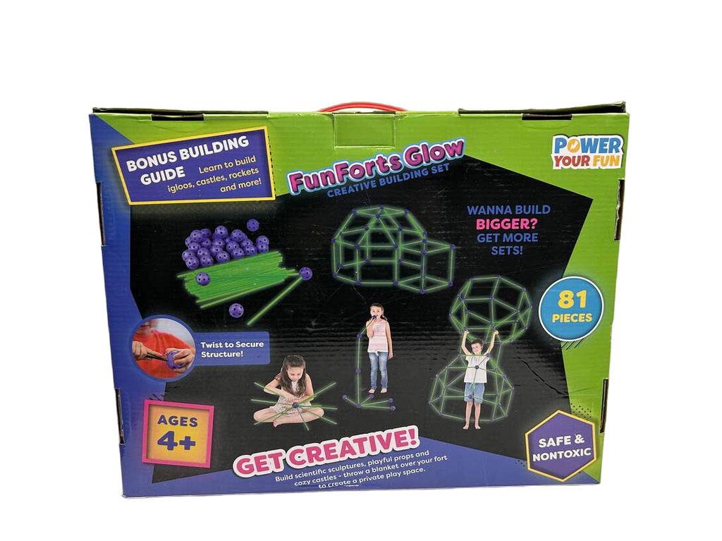 Power Your Fun Fun Forts Glow Fort Building Kit, 81 Pieces