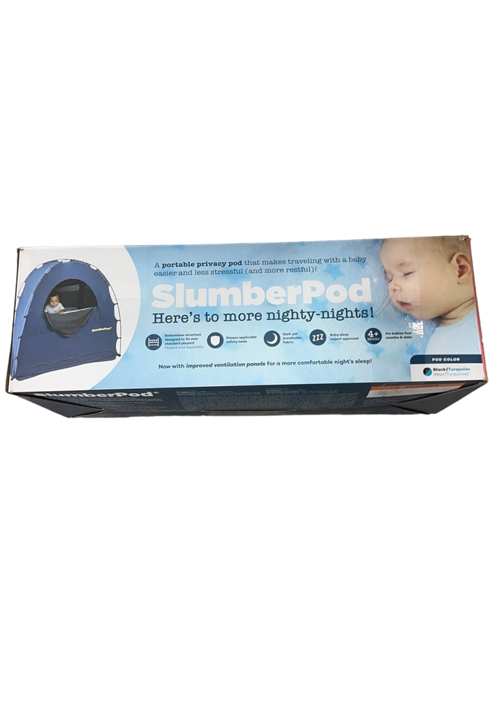 SlumberPod 2.0 Sleep Canopy, Black with Turquoise Accents