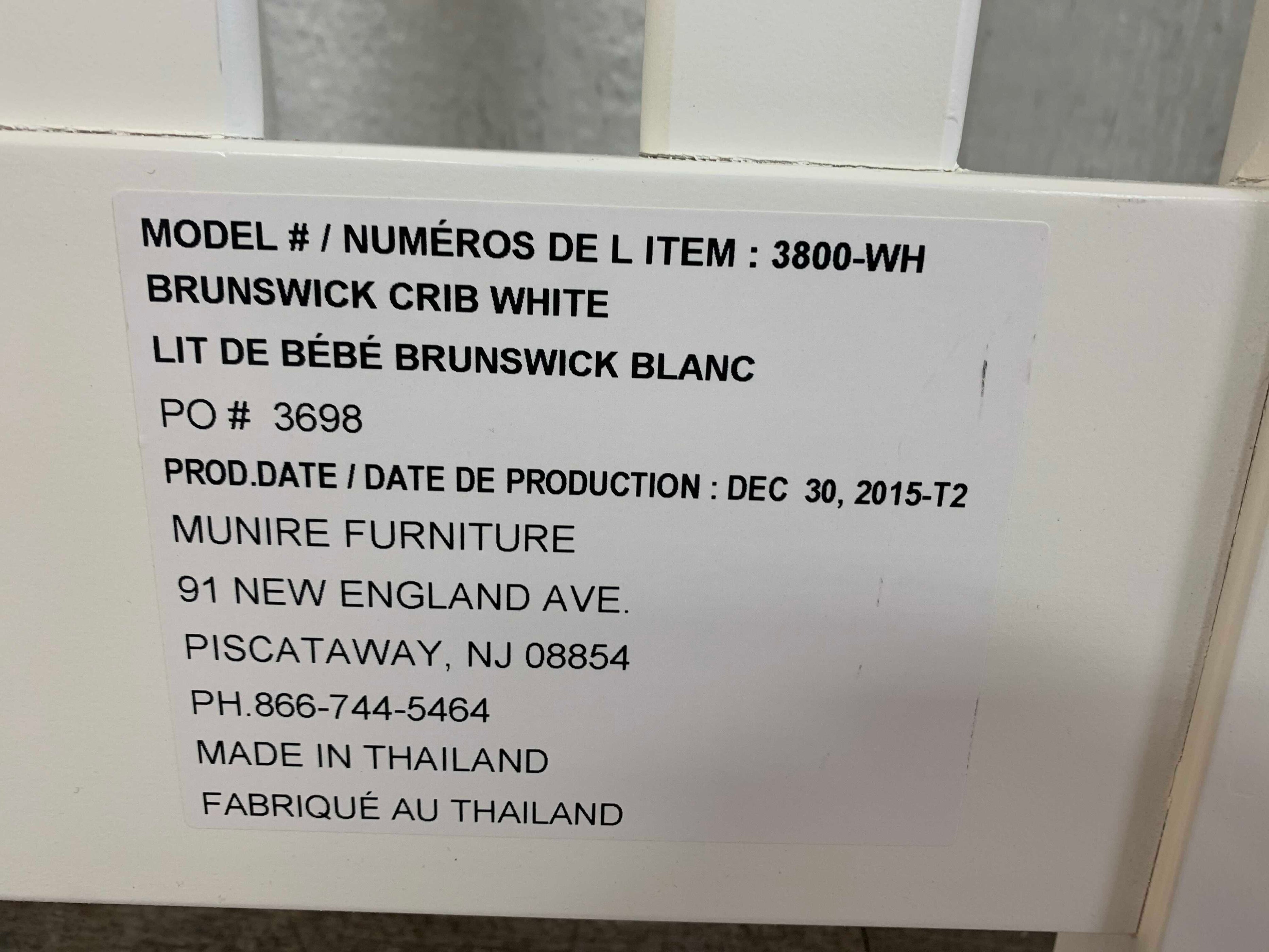 Munire Kingsley Brunswick 4-In-1 Convertible Crib, With Full Size Conv ...