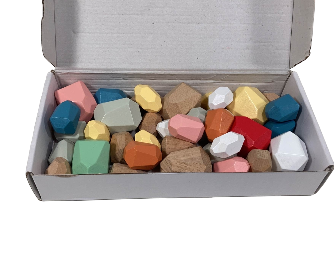 JumpOff Jo 36 Piece Wooden Balancing Blocks And Stacking Stones Set ...