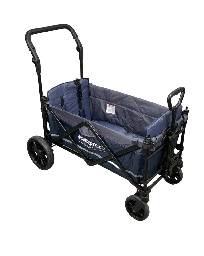 Wonderfold X2 Push + Pull Double Stroller Wagon, 2021, Navy — GoodBuy Gear