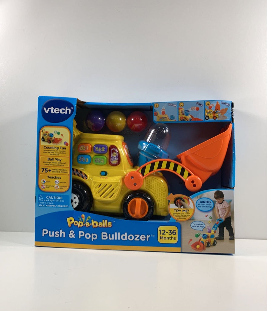 VTech Pop-A-Balls Push And Pop Bulldozer, Yellow