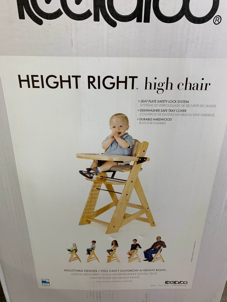 Keekaroo Height Right Highchair With Tray, Natural
