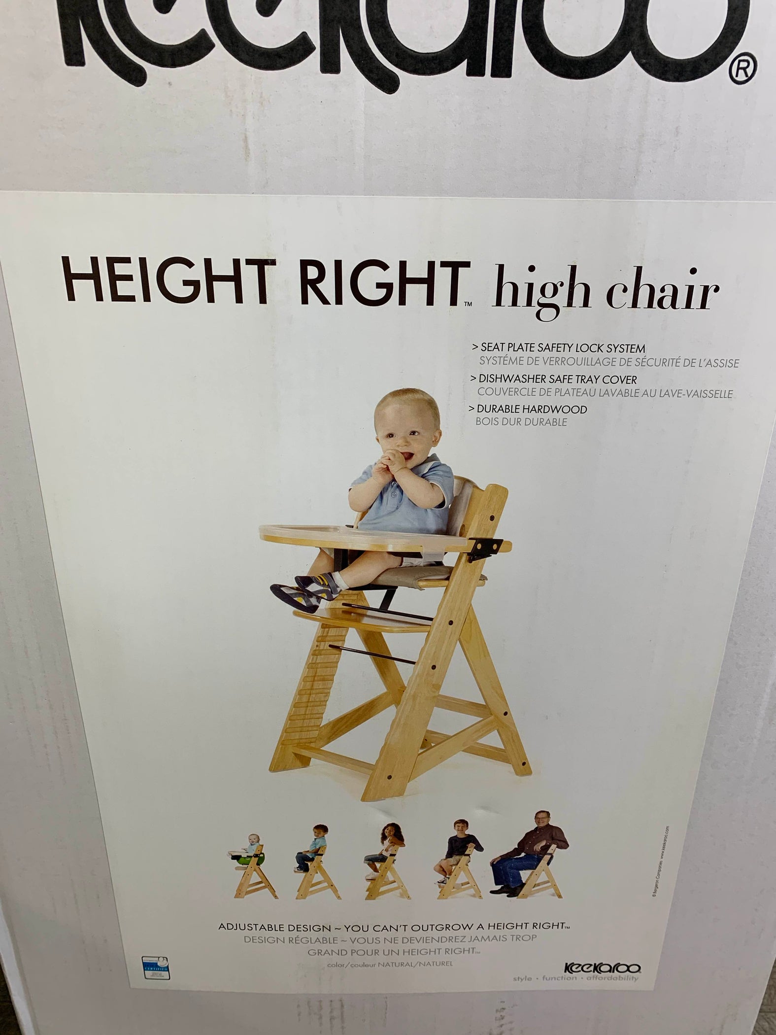 Keekaroo Height Right Highchair With Tray, Natural — GoodBuy Gear