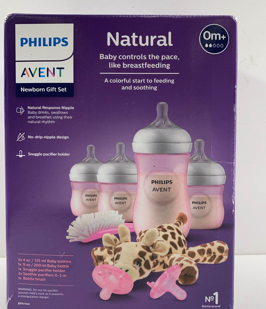 Philips Avent Natural Baby Bottle Newborn Starter Gift Set, Pink