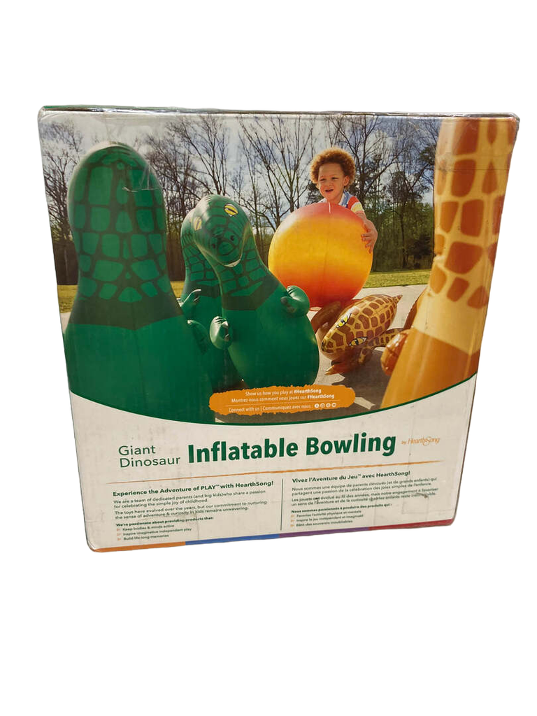 Hearth Song Giant Inflatable Dinosaur Bowling Set