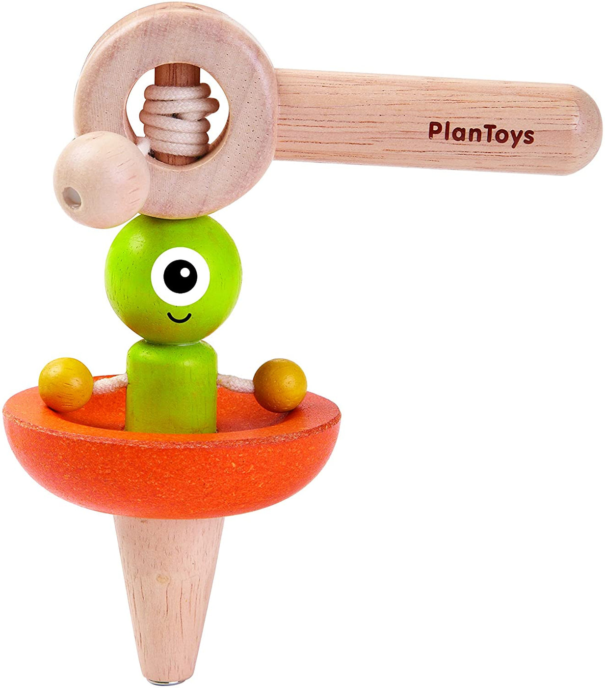 Plan Toys Wooden Alien In A Spaceship Spinning Top — GoodBuy Gear